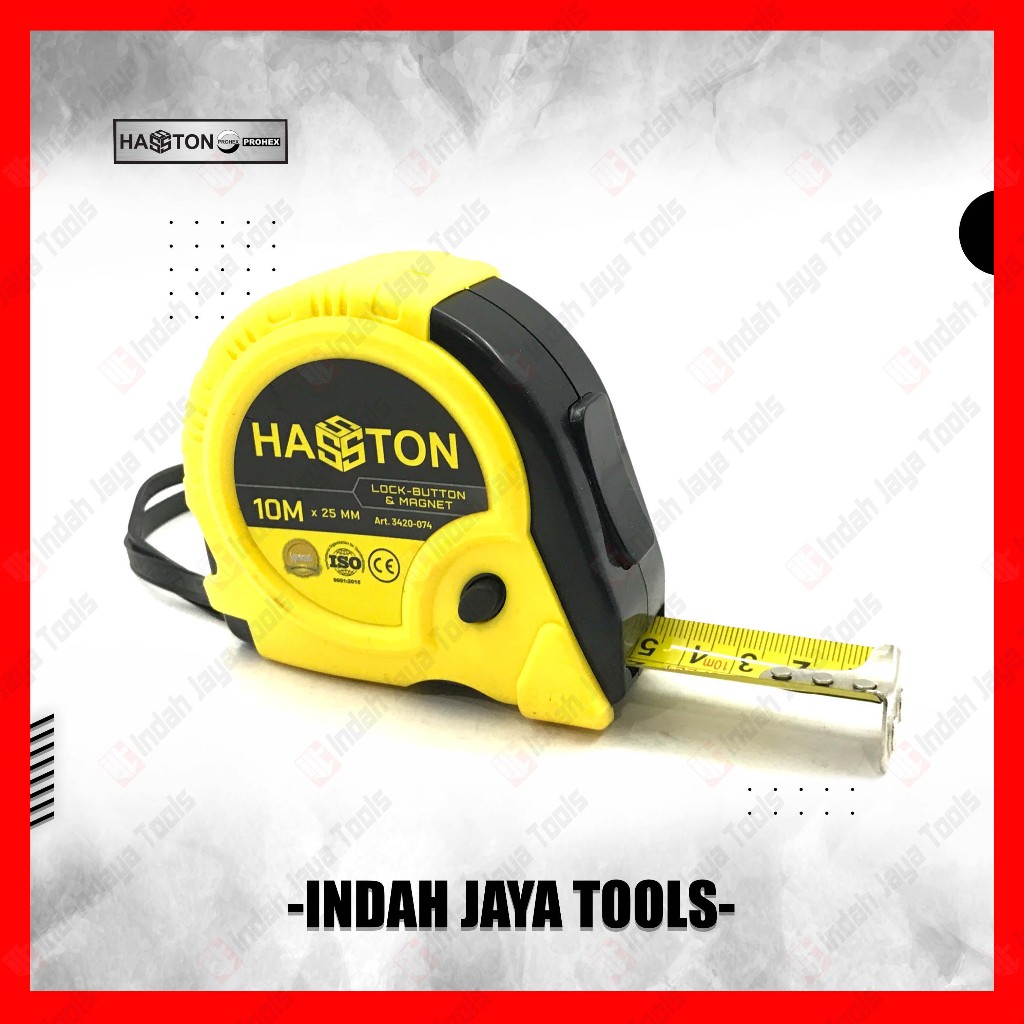 Jual HASSTON 3420-074 Meteran 10 M - Lock Button Magnet Rol Matic Alat ...