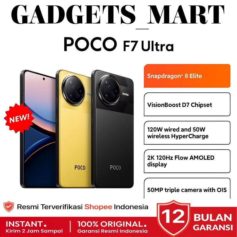Jual Poco F7 Ultra 5G 16GB 512GB | Snapdragon 8 Elite VisionBoost D7 ...