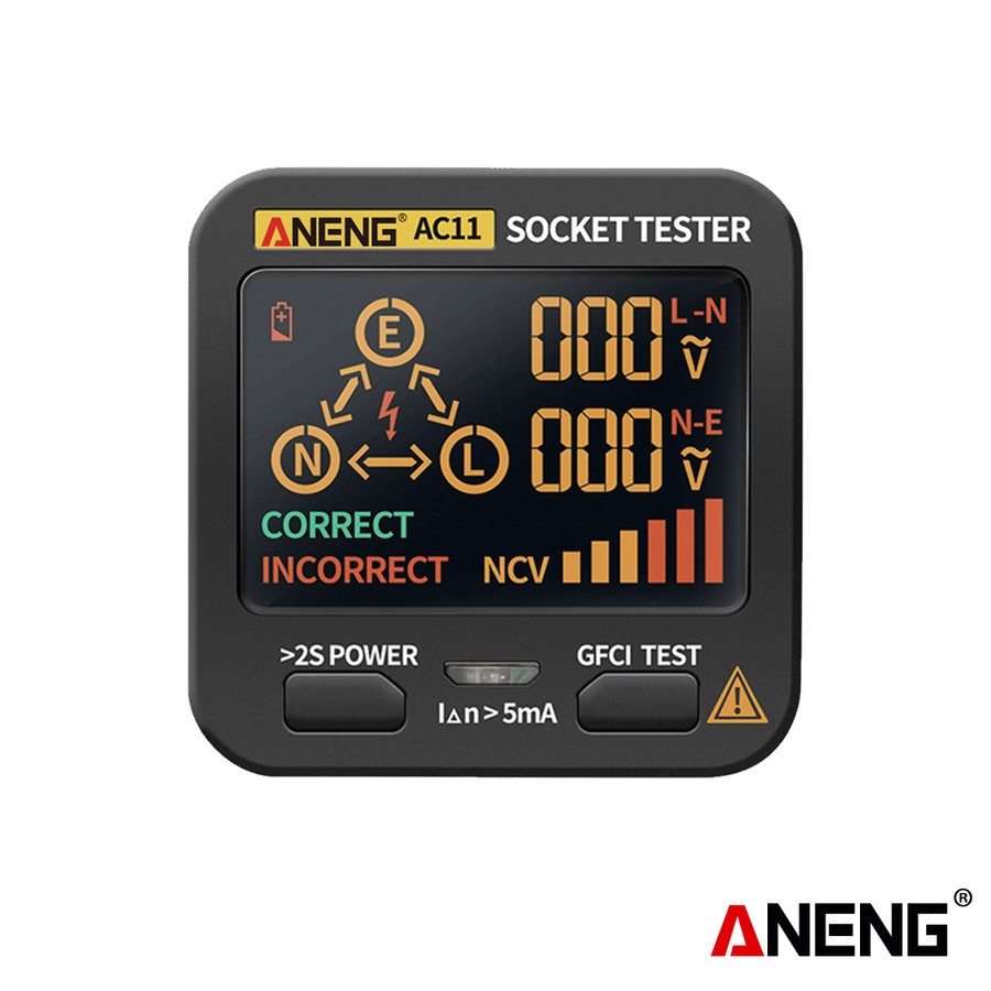 Jual Aneng Ac11 Digital Smart Socket Tester Voltage Test Socket Detector Gfci Ncv Test Us Plug