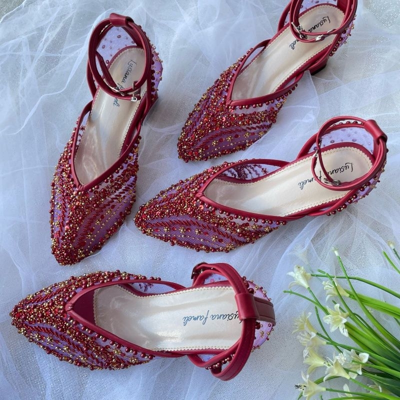 Jual 𝑳𝒖𝒔𝒊𝒂𝒏𝒂 𝒇𝒂𝒎𝒆𝒍𝒊 | sepatu pesta pengantin full payet heels wedding ...