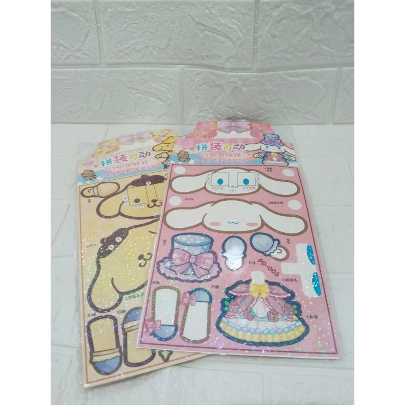 Jual Mainan DIY sanrio paper doll/mainan buat sendiri puppet Papper ...