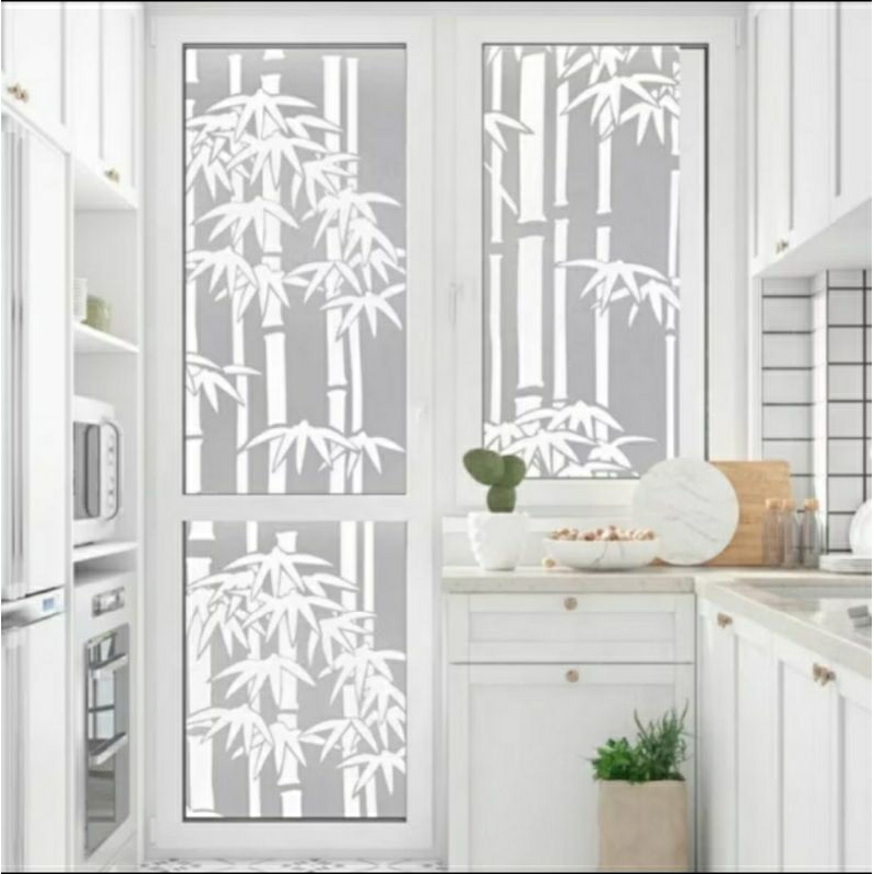 Jual Sunblast Premium!! Sticker kaca pintu jendela motif bambu bunga ...