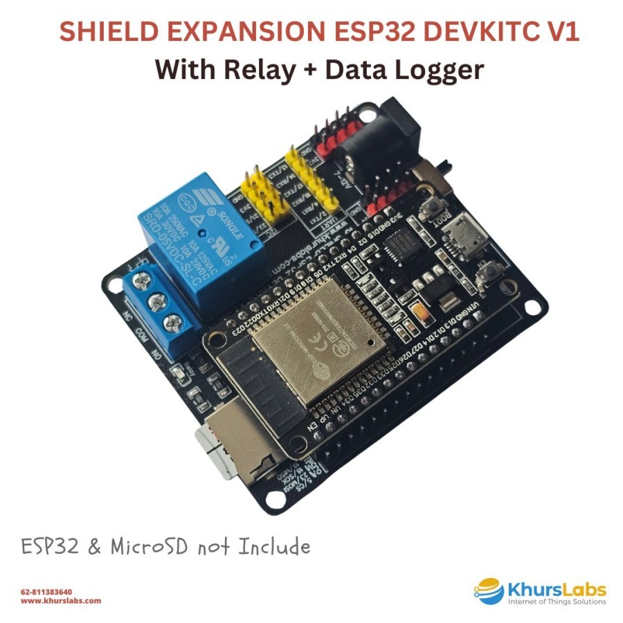Jual Shield Expansion ESP32 DEVKITC WROOM V1 30 PIN With Relay Data Logger | Shopee Indonesia