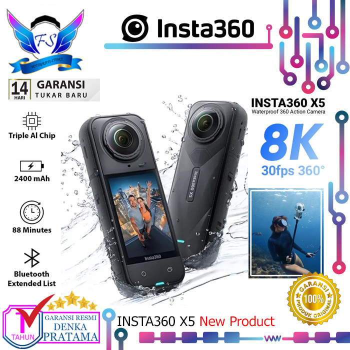 Jual Insta360 X5 8K 360 Action Camera Insta 360 ONE X5 Action Cam Garansi Resmi | Shopee Indonesia