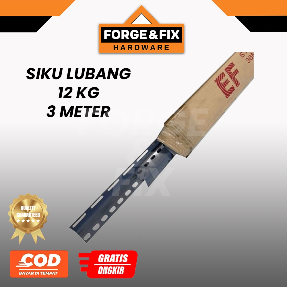 Jual Siku Lubang 12KG Abu-Abu 3 Meter 36x36mm 1.2KG Tebal Plat Besi ...