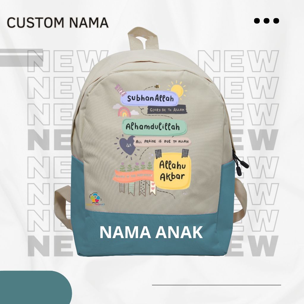 Jual Tas Ransel Backpack Anak islamic - Tas backpack Sekolah Anak SD TK (FREE NAMA) | Shopee ...