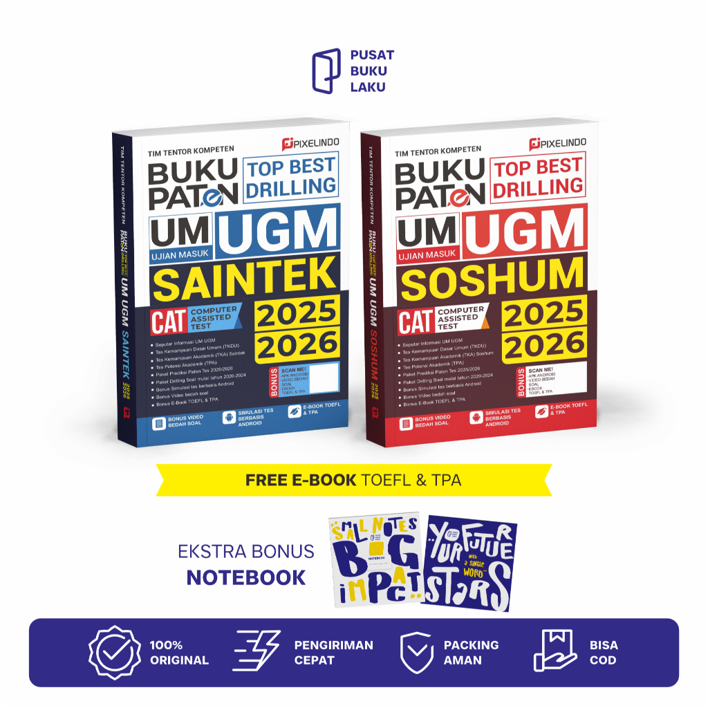 Jual BUKU PATEN UM UGM 2025/2026 SAINTEK & SOSHUM - [BONUS VIDEO BEDAH SOAL] - PUSAT BUKU LAKU ...