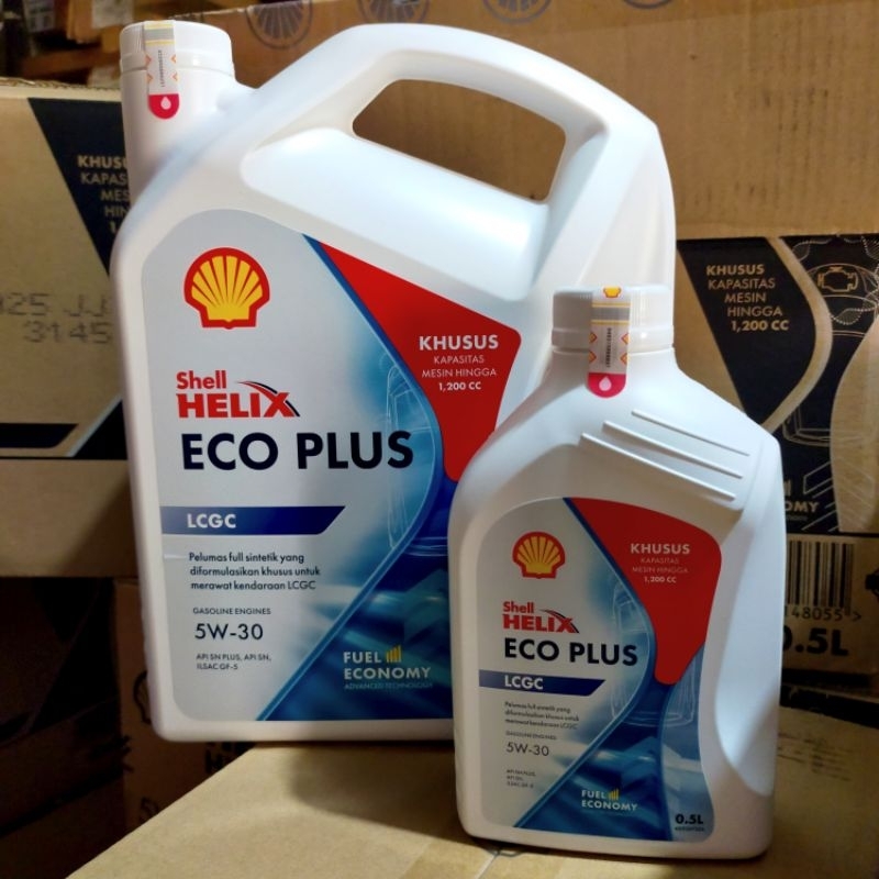Jual Paket 3,5L Oli Shell Helix Eco Plus LCGC 5w-30 SNplus Original ...