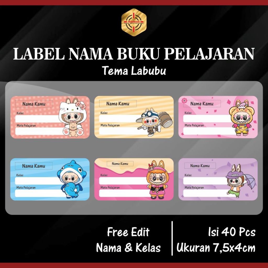 Jual Tema Labubu Stiker Label Buku untuk anak sekolah | Shopee Indonesia