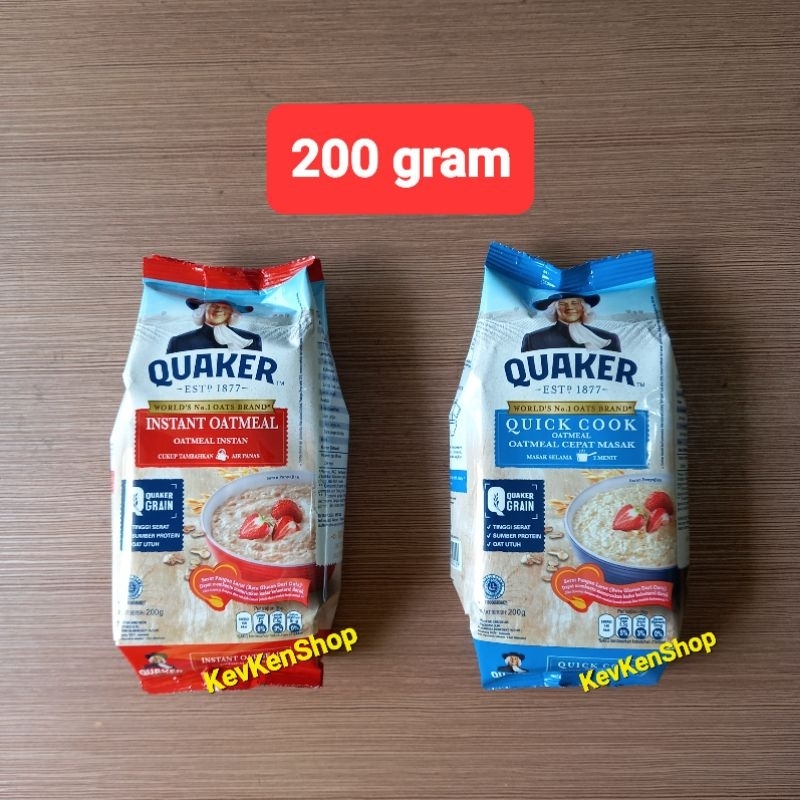 Jual Quaker Oat Instant Merah 200 gram atau Quick Cook Biru Oatmeal ...