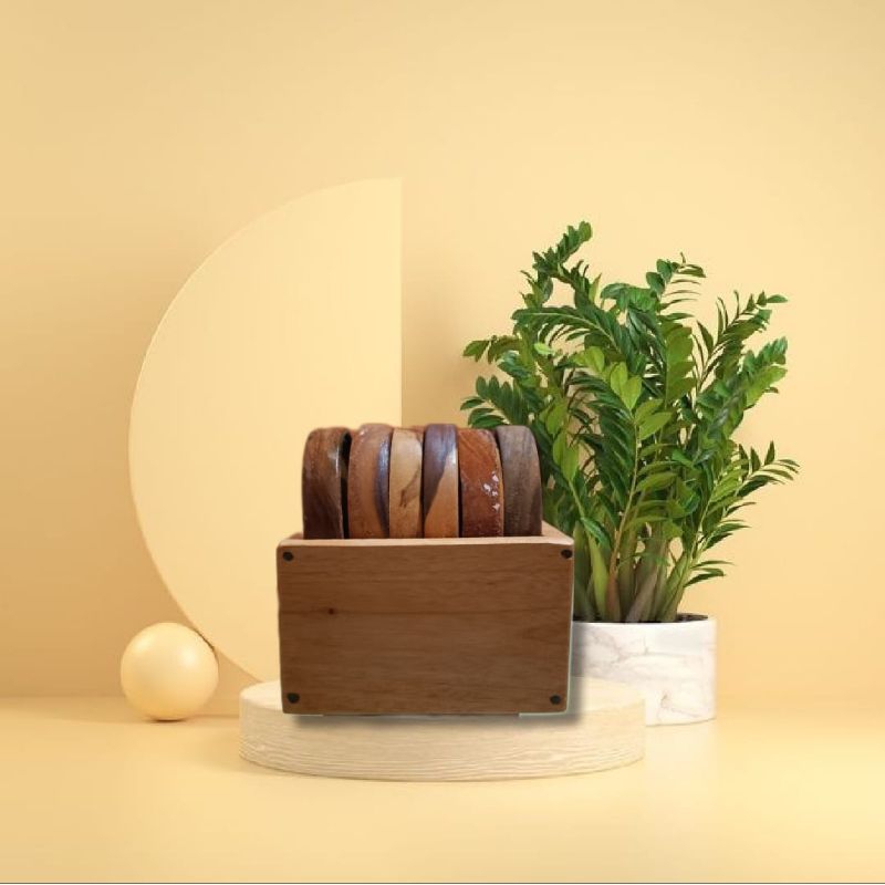 Jual TATAKAN GELAS KAYU WODDEN COASTER ALAS GELAS KAYU MAHONI SATU SET ...
