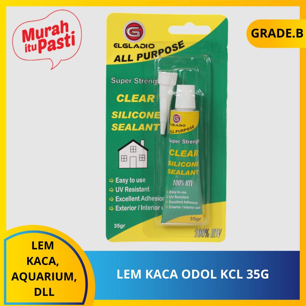 Jual LEM KACA ODOL KECIL 35G - sealant silicon bening 35gr - lem karet ...