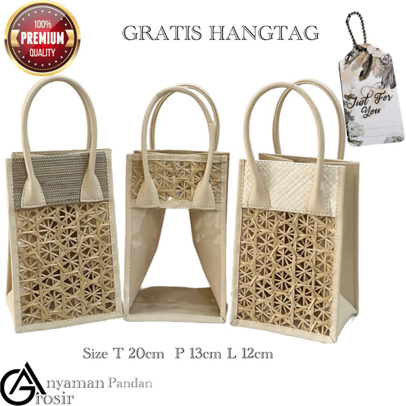 Jual Tas parcel MIKA BAMBU MINI TINGGI FREE HANGTAG tas anyaman hampers goodiebag souvenir gift ...