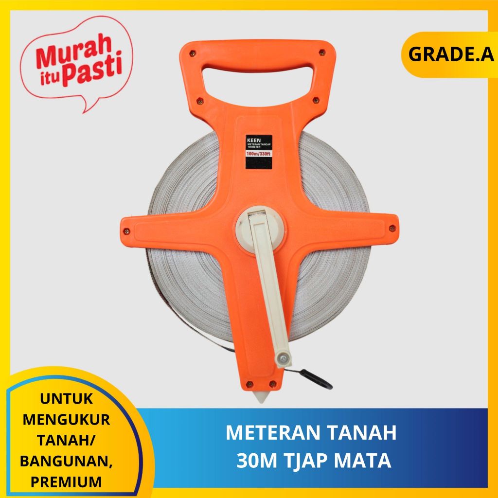 Jual METERAN TANAH 100M TJAP MATA - meteran bulat - tancap 100 meter ...