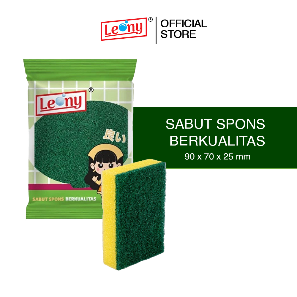 Jual Tchome Sabut Spon Cuci Piring Dapur Leony Hijau Kuning Spons ...