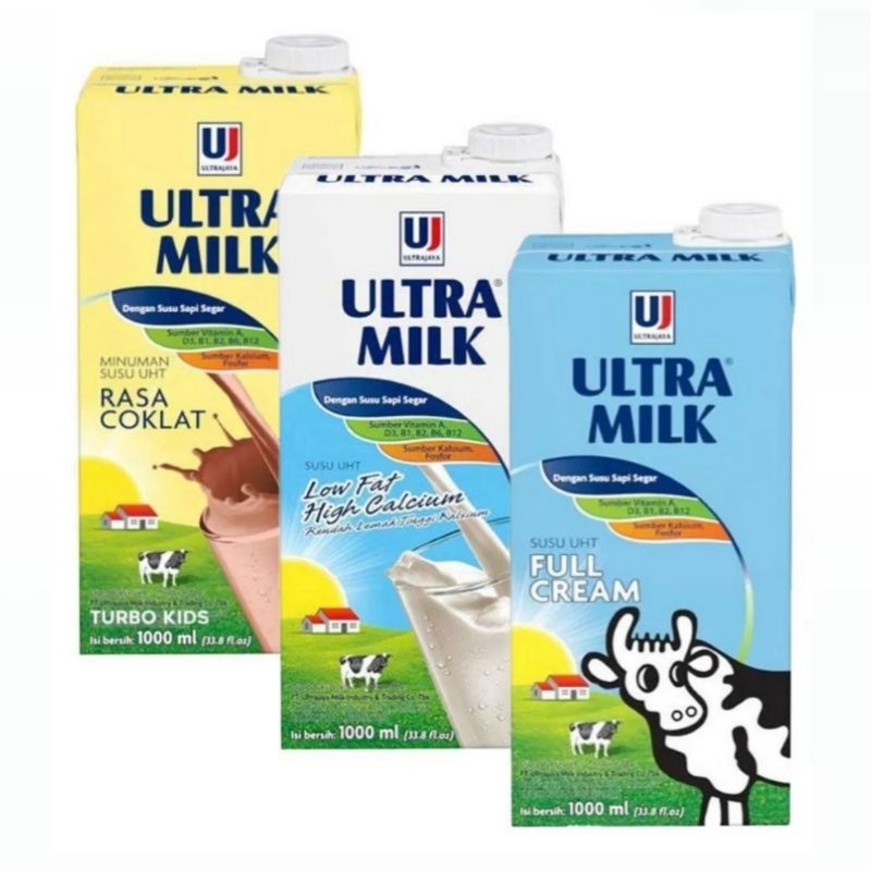 Jual ULTRA MILK SUSU UHT COKLAT 1 Liter 1000 ml FULL CREAM LOW FAT PLAIN LOW FAT COKLAT | Shopee ...