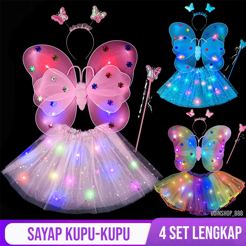 Jual Kostum Sayap Peri Kupu Kupu Anak LED / Kostum Peri / Tongkat Bando ...