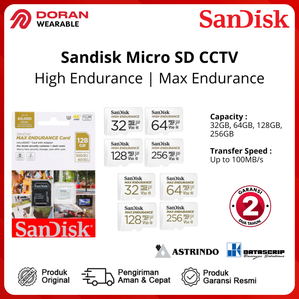 Jual Sandisk Micro SD Memory Card CCTV Sandisk High Endurance Sandisk ...