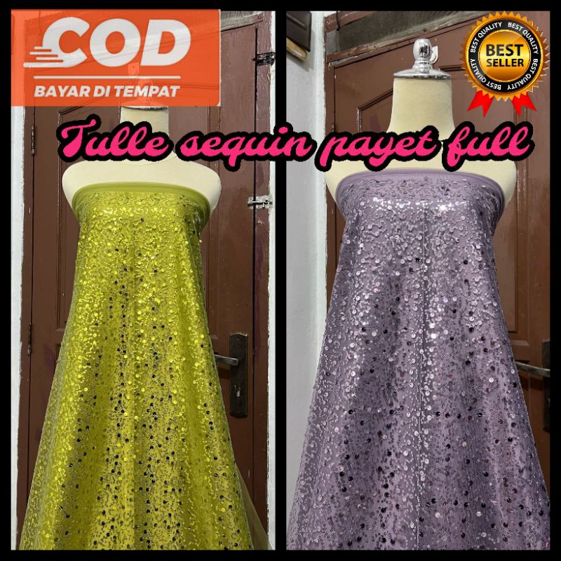 Jual Kain tile payet full sequin//kain tile zulher//sequin 5 mili ...