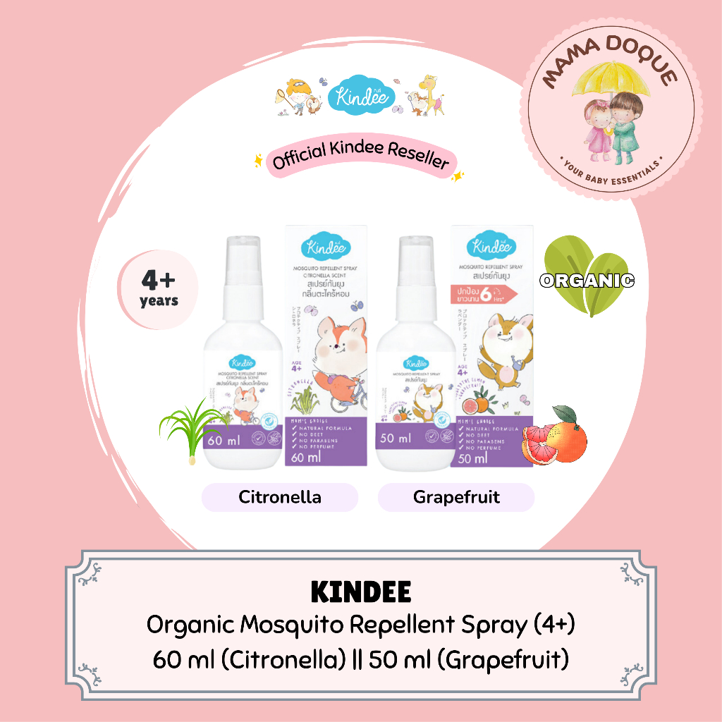 Jual Kindee Mosquito Repellent Spray 4+ Years [Citronella/Eucalyptus Grapefruit] | Shopee Indonesia