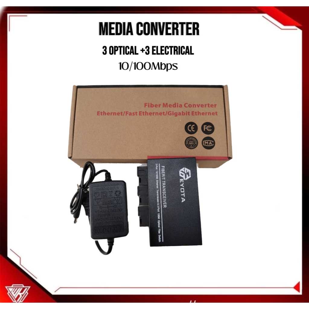 Jual Media Converter 3 FO 3 LAN 3 SC 3 RJ45 POE 10/100 Mbps Fiber Optic Device 3 FO 3 LAN ABB ...
