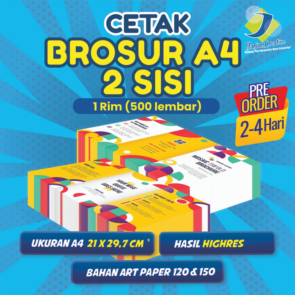 Jual CETAK BROSUR A4 2 SISI MURAH HIGH REST | Shopee Indonesia