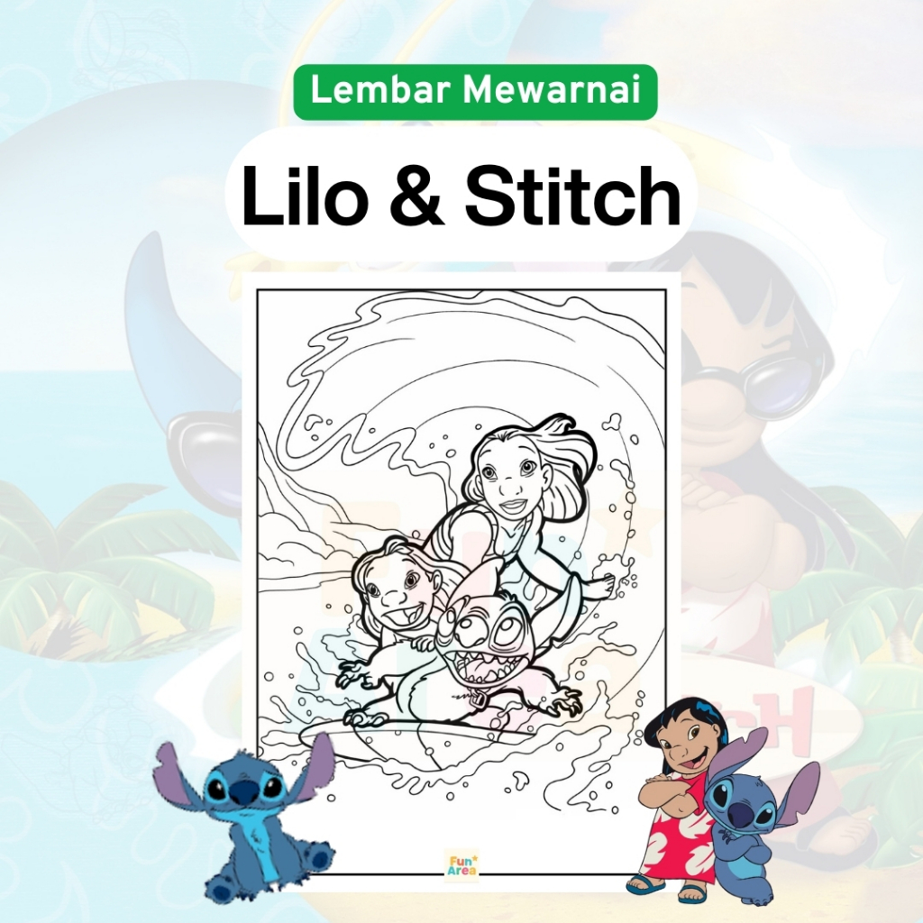 Jual Lilo & Stitch | Kertas Lembar Mewarnai Anak | Coloring Pages Kids ...