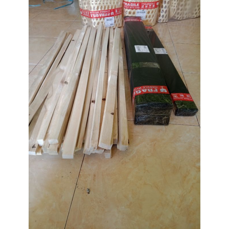 Jual 10 batang List Reng kayu Jati Belanda UK. 2 x 3 Cm x Panjang 1 ...