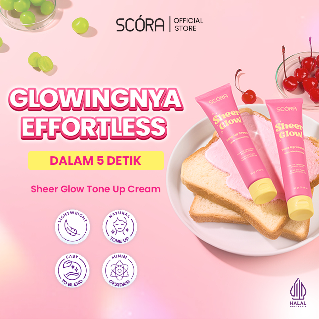 Jual [Hero] SCORA Sheer Glow Tone Up Cream 30 Gr Tone Up Viral ...