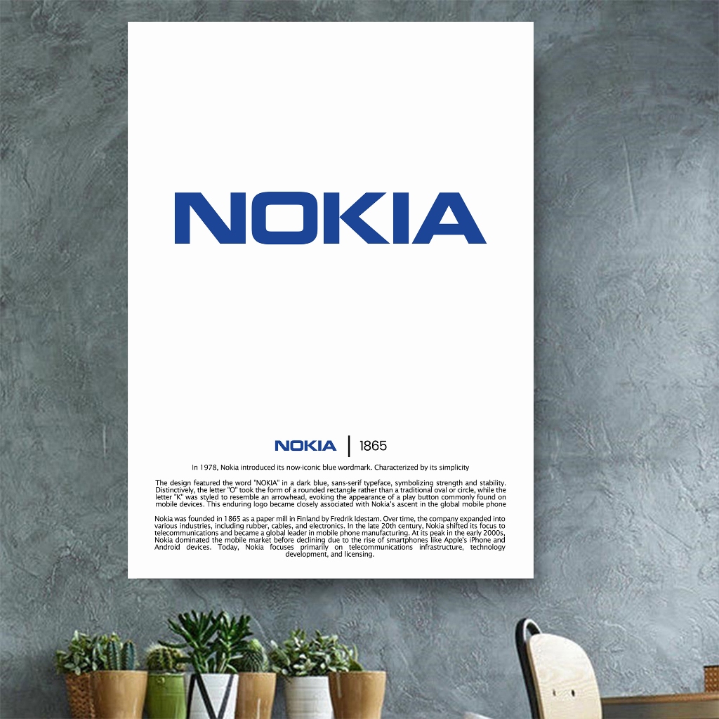 Jual Poster LOGO NOKIA Poster frame kayu (31x46cm) HIASAN DINDING Logo ...