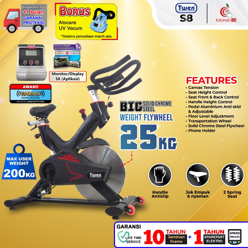 Jual Twen S8 Spin Bike Commercial Spinning Bike Indoor Sepeda Statis Fitness Alat Olahraga ...