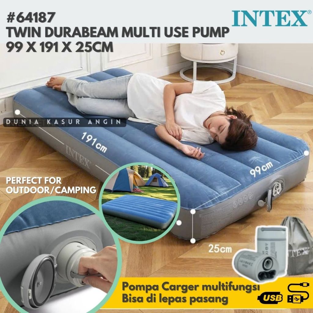 Jual DuniaKasurAngin - INTEX 64187 Kasur Angin Durabeam Twin Size with ...