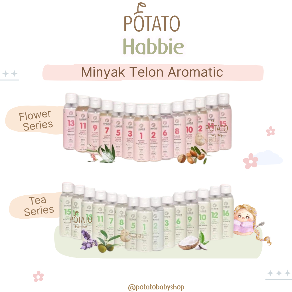 Jual Habbie Aromatic Telon Oil Flower Series & Tea Series - Minyak ...