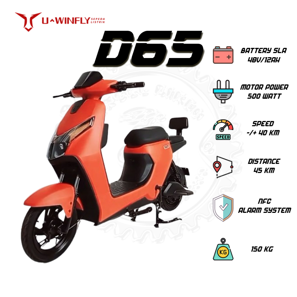 Jual Sepeda Listrik Uwinfly D65 ADV New Series 48V/12Ah SLA | Shopee ...