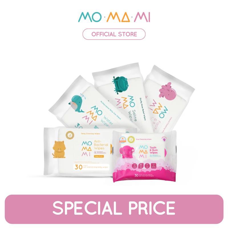Jual Momami Wet Tissue Bundle Starter 5 Pack Wipes - Paket Hemat All ...