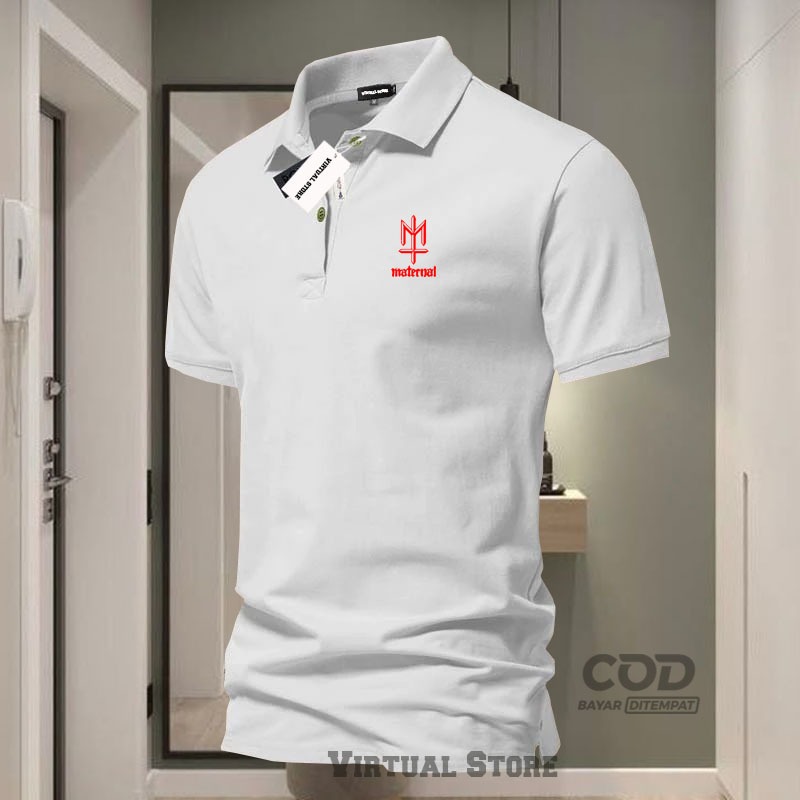 Jual COD T-shrit POLO kerah Maternal Text Merah Kaos Kerah Dewasa Shirt / Kaos Pria Polo / Kaos ...