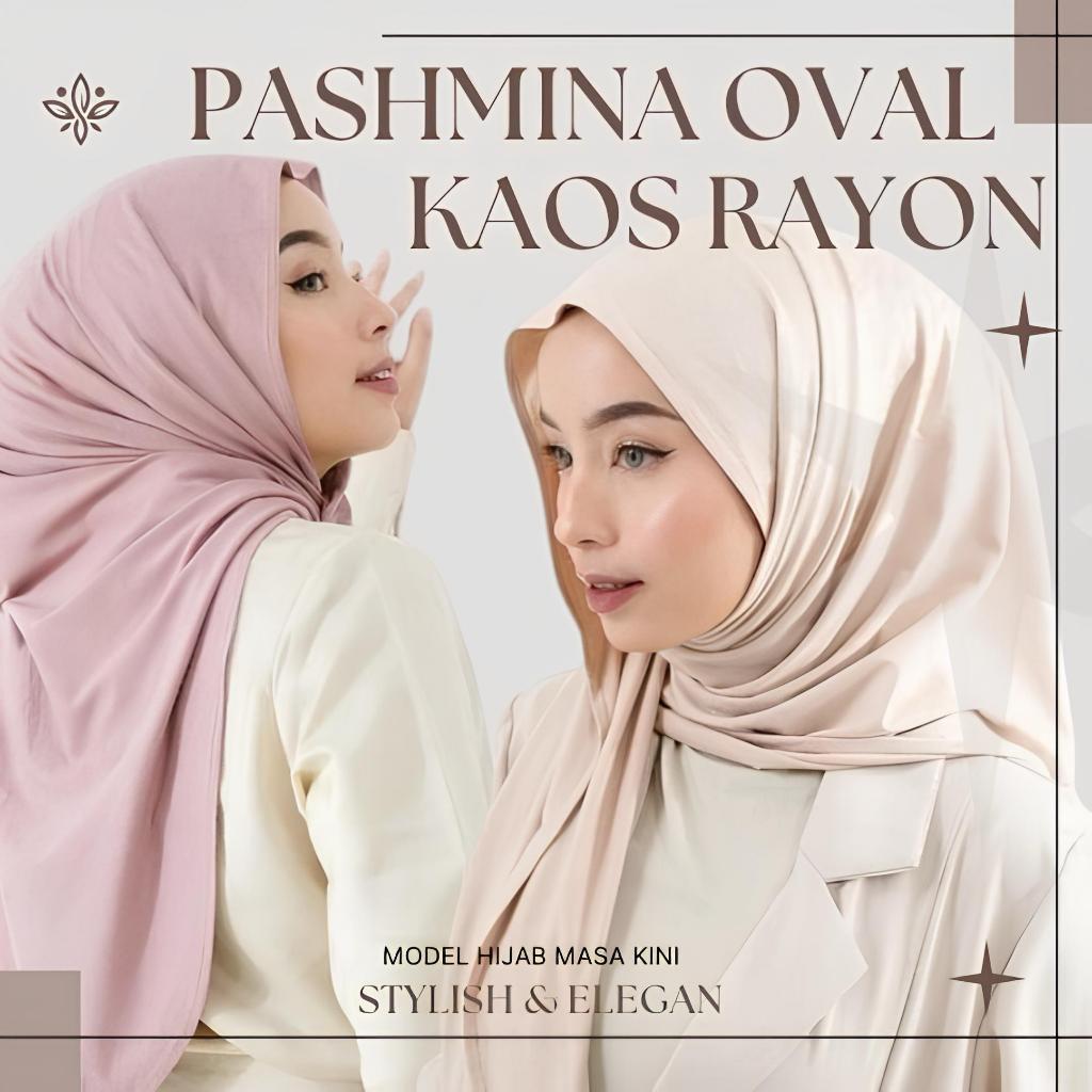 Jual PASHMINA OVAL KAOS RAYON PREMIUM / PASHMINA RAYON KAOS OVAL shawl ...