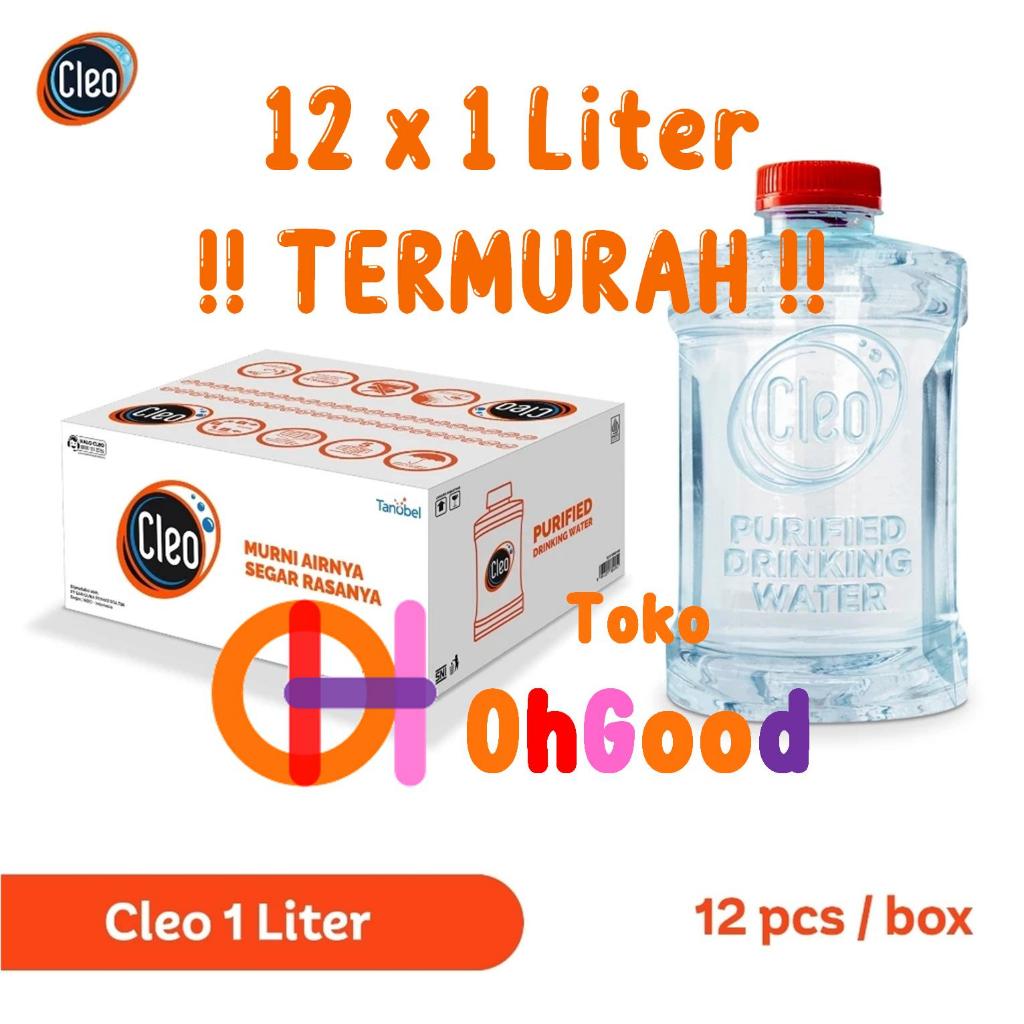 Jual BARU!! Air mineral Air Murni Cleo Botol 1000mL 1000 mL 1L 1 L Liter isi 12 botol BPA Free ...