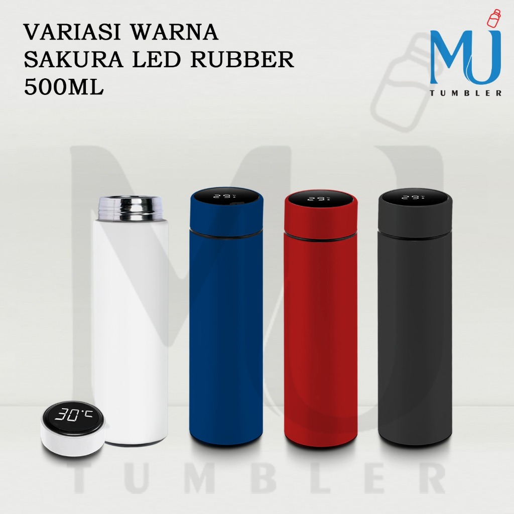 Jual [ MJG8021 ] Tumbler LED Rubber/Doff 500ml Stainless Anti Karat ...