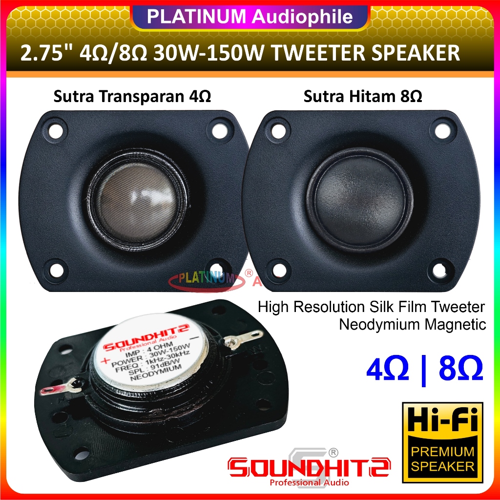 Jual Tweeter 2.75 Inch 4-8 ohm 30W-150W Silk Film Neodymium 2.75 ...