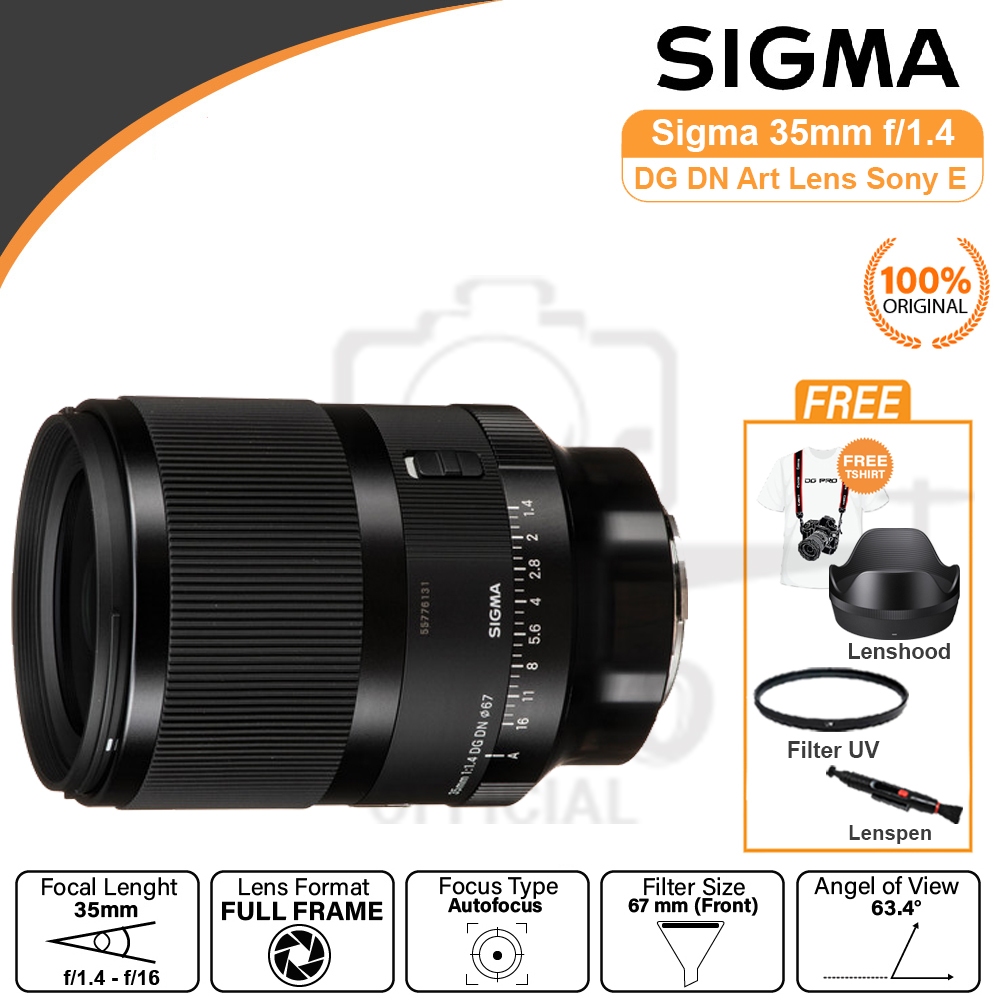Jual Lensa Sigma 35mm f1.4 DG DN Art Lens for Sony FE ORIGINAL | Shopee ...