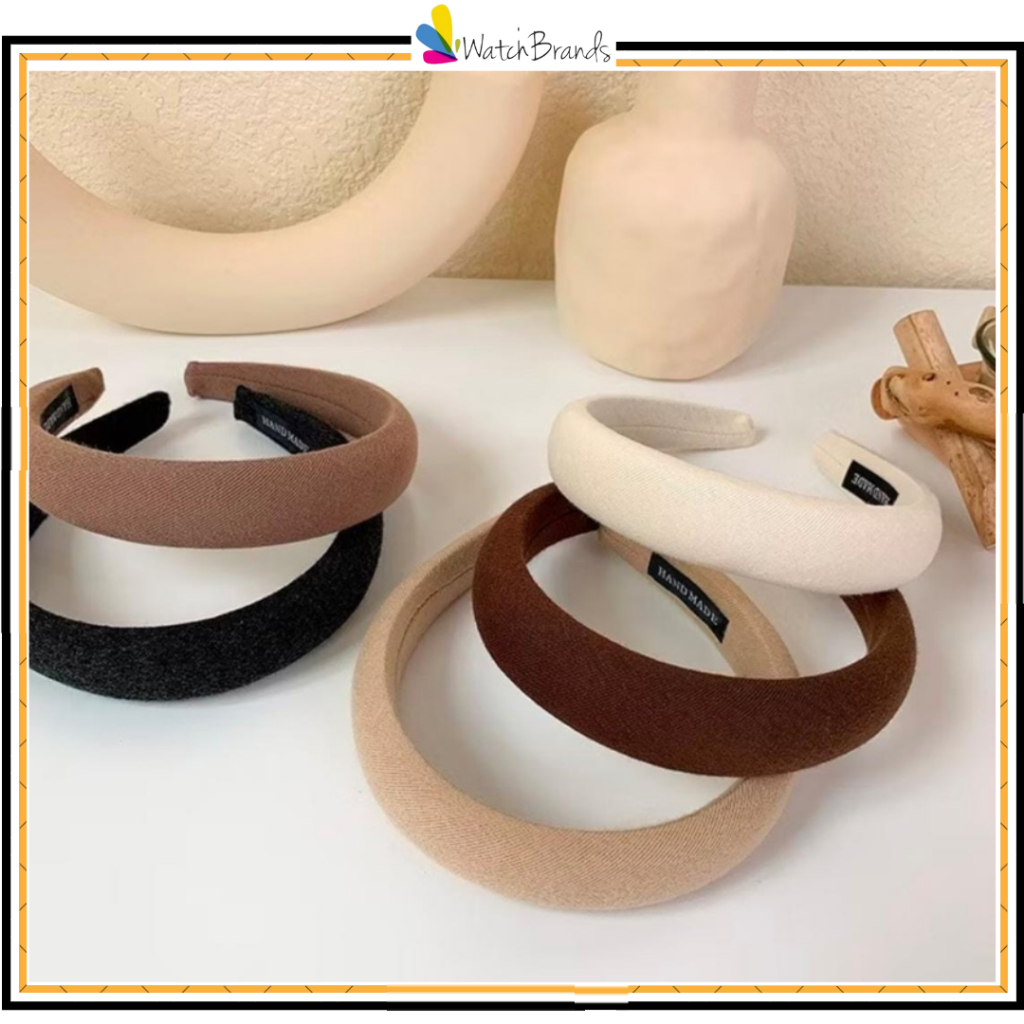 Jual WBS Bando Kain Busa Tebal Wanita Korea Headband Cloud Polos Bando ...