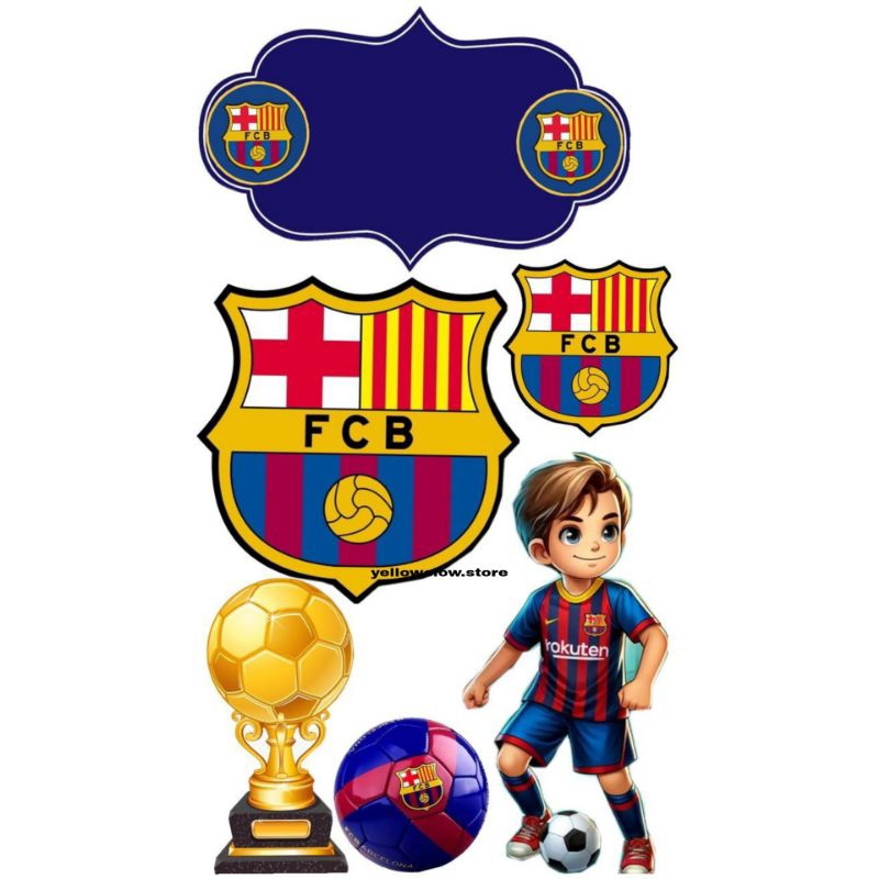 Jual FC BARCELONA /CAKE TOPPER TEMA FC BARCELONA/ HIASAN KUE ULTAH FC ...