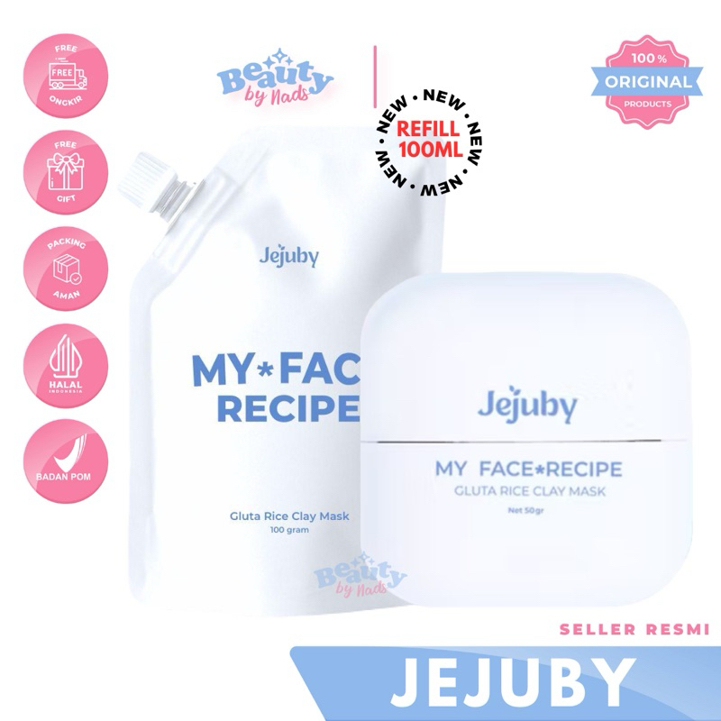 Jual READY STOK!! BEAUTYBY.NADS JEJUBY CLAY MASK MY FACE RECIPE GLUTA ...
