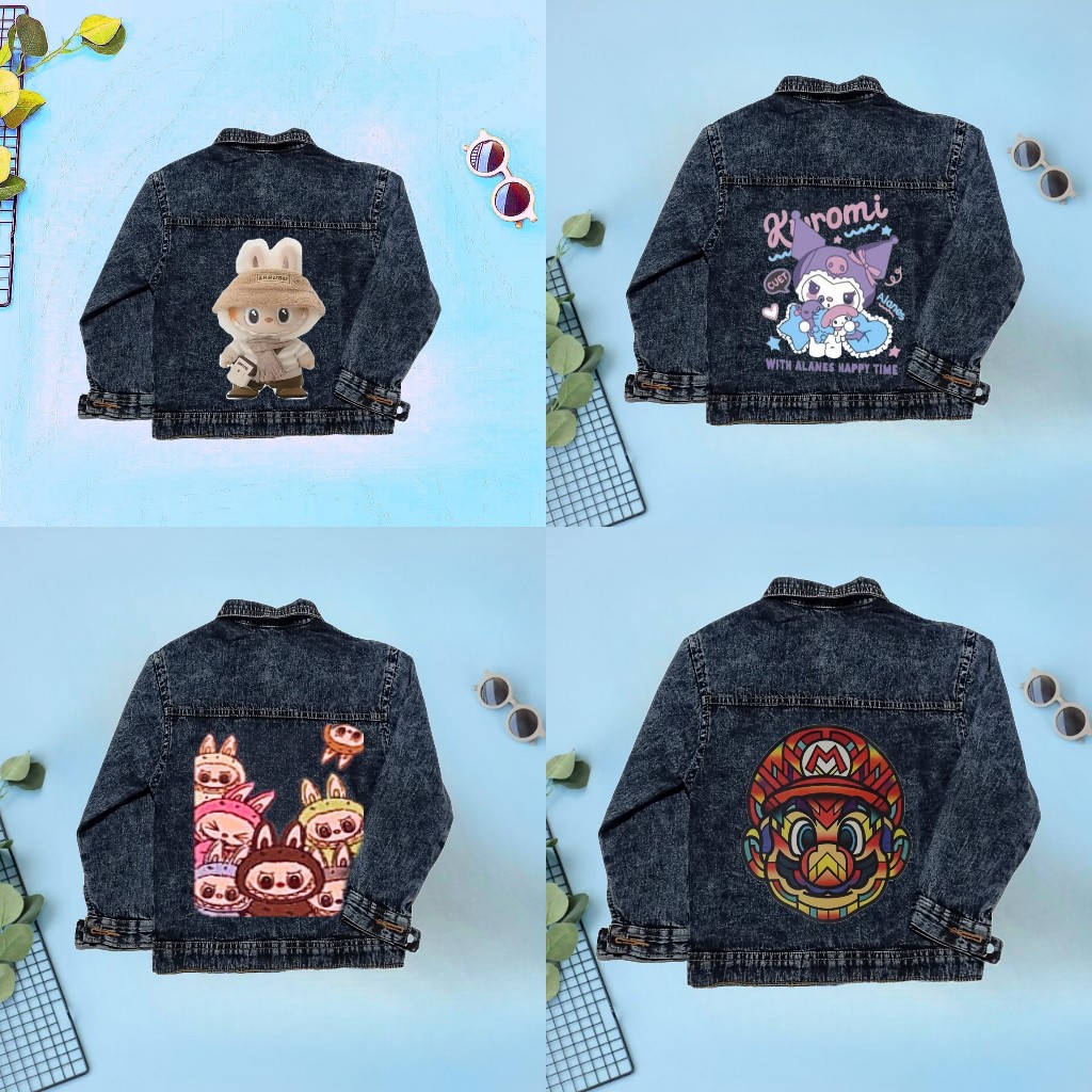 Jual Jaket Labubu Jeans Anak Usia 1 - 7 Tahun Warna Snow Black | Shopee ...