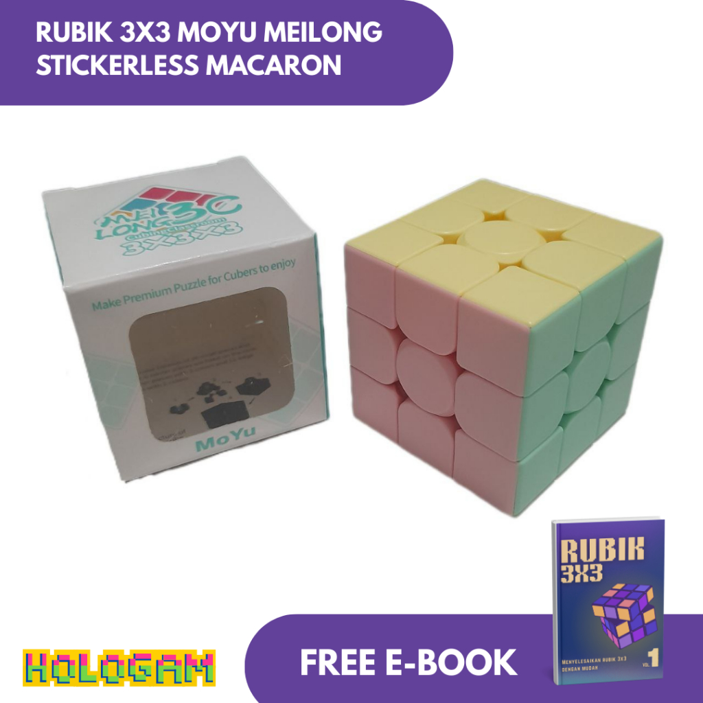 Jual Rubik 3x3 Moyu Meilong Stikerless Macaron + E-Book Menyelesaikan ...