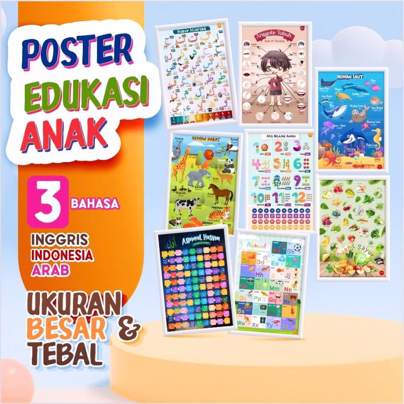 Jual Poster Edukasi Anak Bayi Toddler PAUD TK | Poster Pendidikan ...