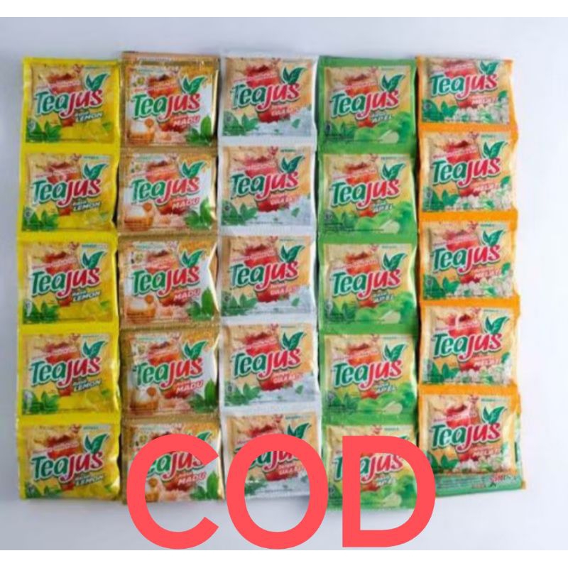Jual TEAJUS MADU, GULA BATU, LEMON, APEL 1 renceng[10 sachet] | Shopee ...