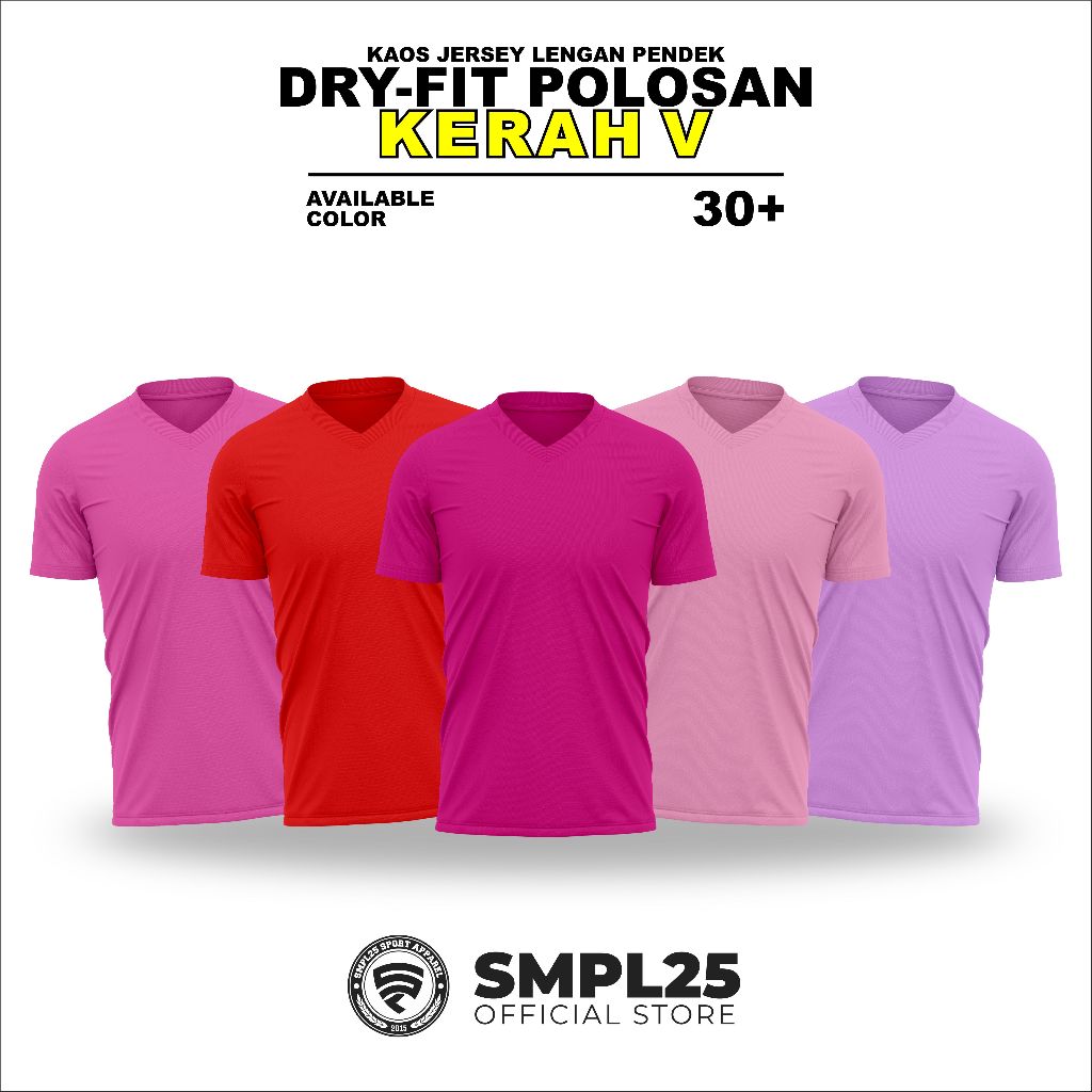 Jual Baju Polos Dri Fit Kerah V Olahraga Running / Kaos Olahraga Drifit ...