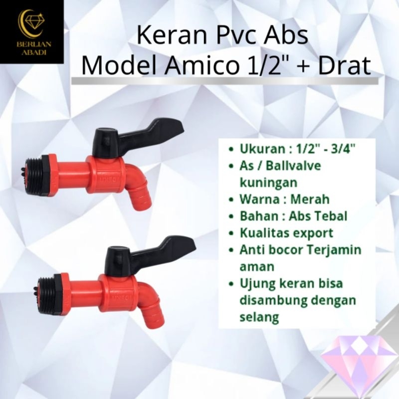 Jual Keran PVC Kran air Plastik Model Amico ½ tebal | Shopee Indonesia